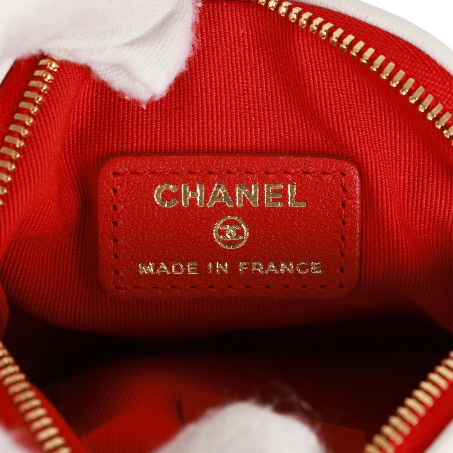 Chanel "Monte-Carlo" Mini Crossbody Tennis Bag White Canvas Light Gold