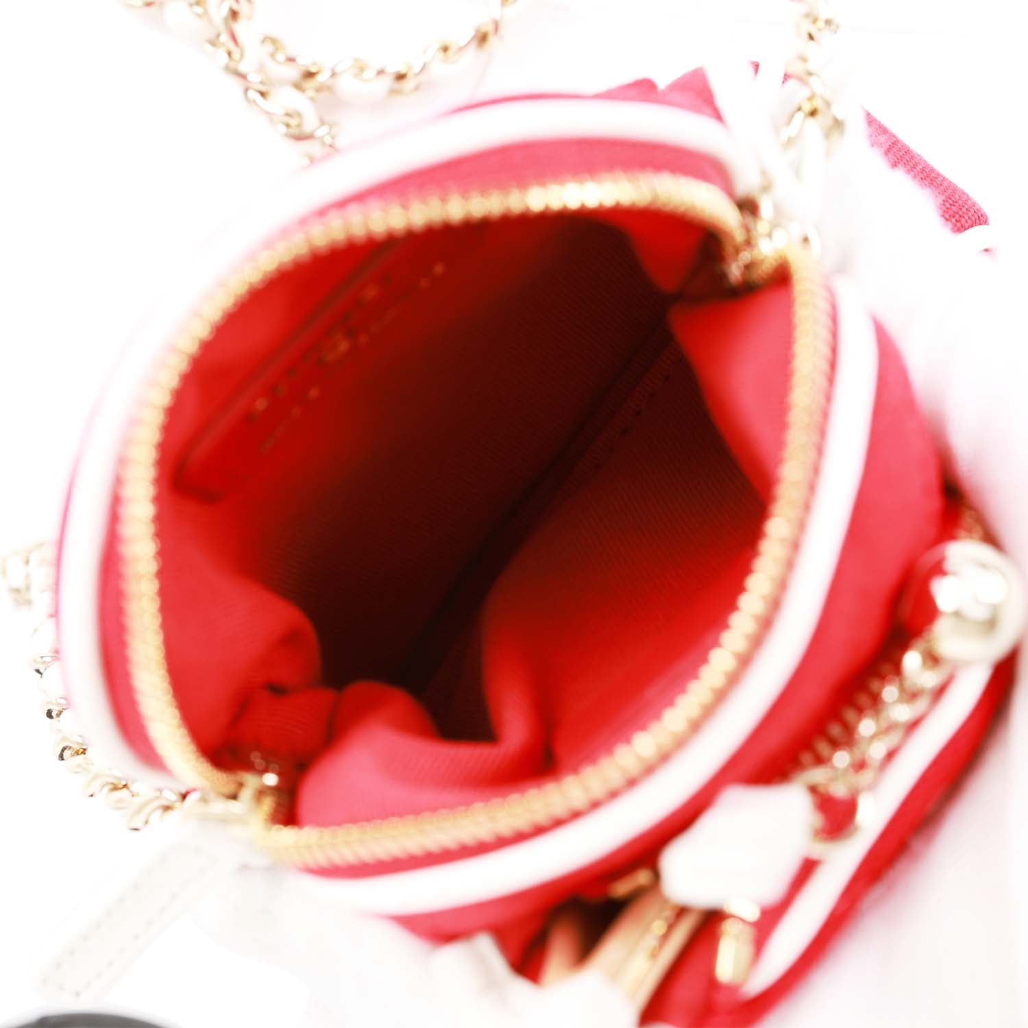 Chanel "Monte-Carlo" Mini Crossbody Tennis Bag White Canvas Light Gold