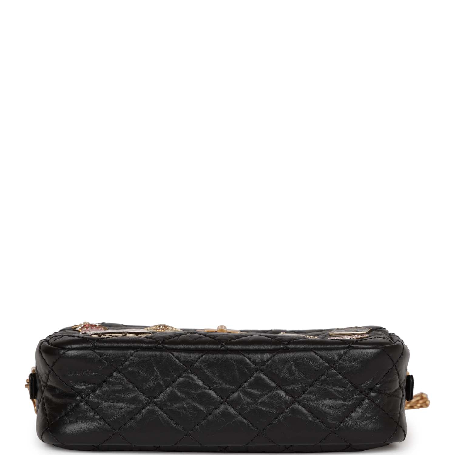 Chanel Lucky Charms Mini Camera Bag Black Aged Calfskin Aged Gold Hard