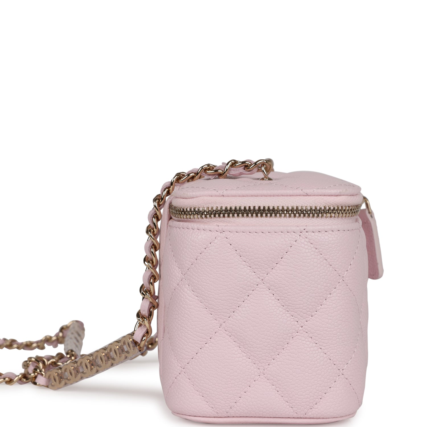 Chanel Small Vanity Case Light Pink Caviar Light Gold Hardware