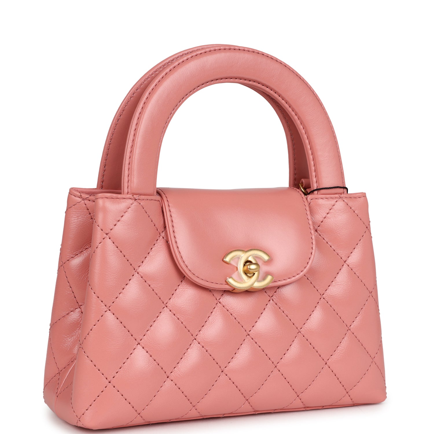 Chanel Small Kelly Shopper Pink Shiny Aged Calfskin Brushed Gold Hardw