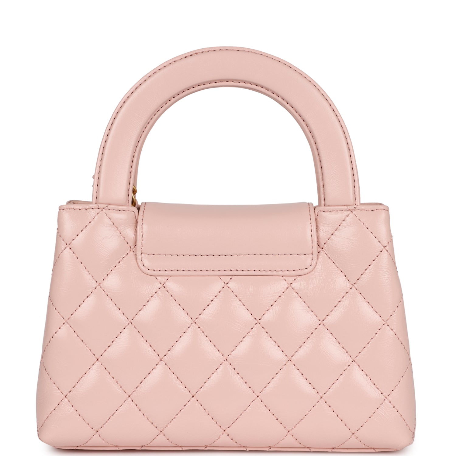 Chanel Small Kelly Shopper Light Pink Shiny Aged Calfskin Brushed Gold
