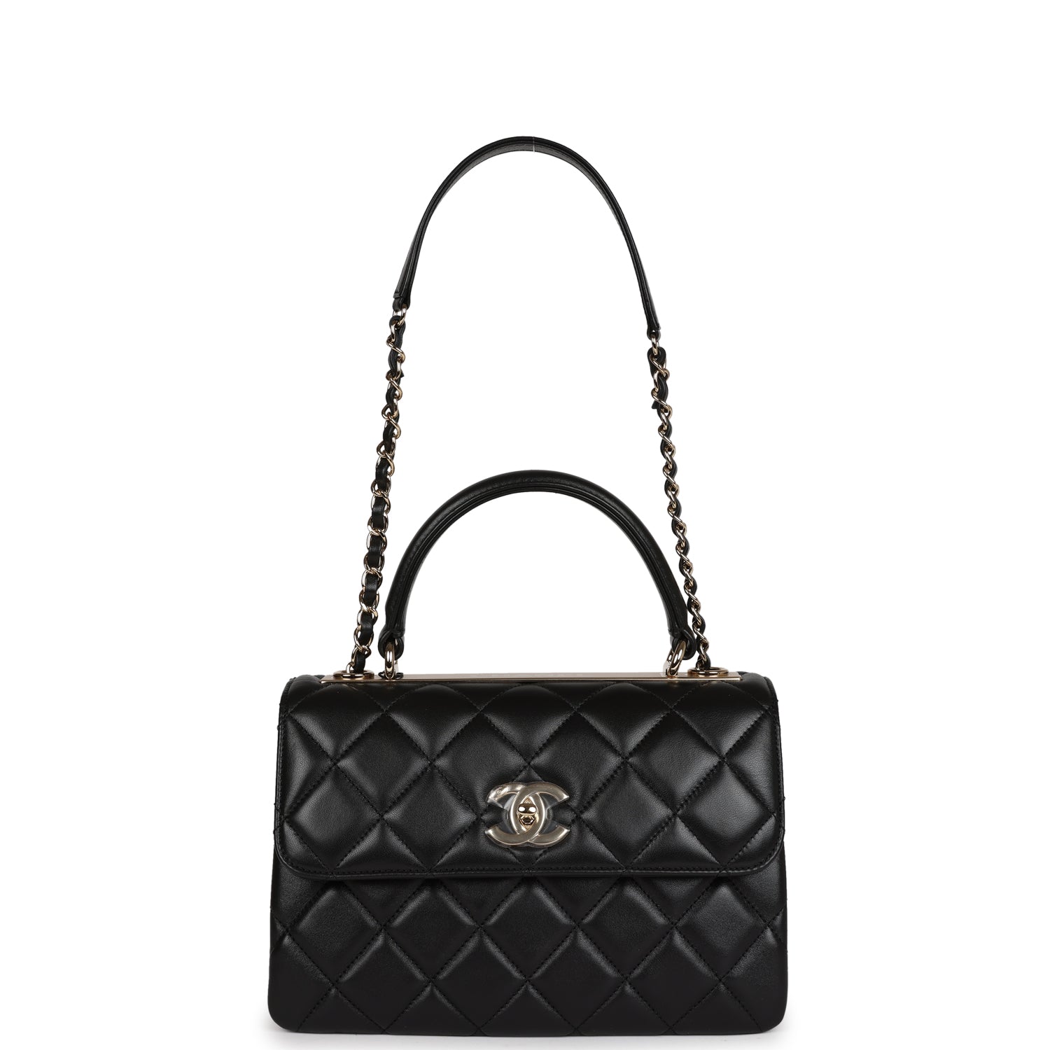 Chanel Small Trendy CC Bag Black Lambskin Gold Hardware