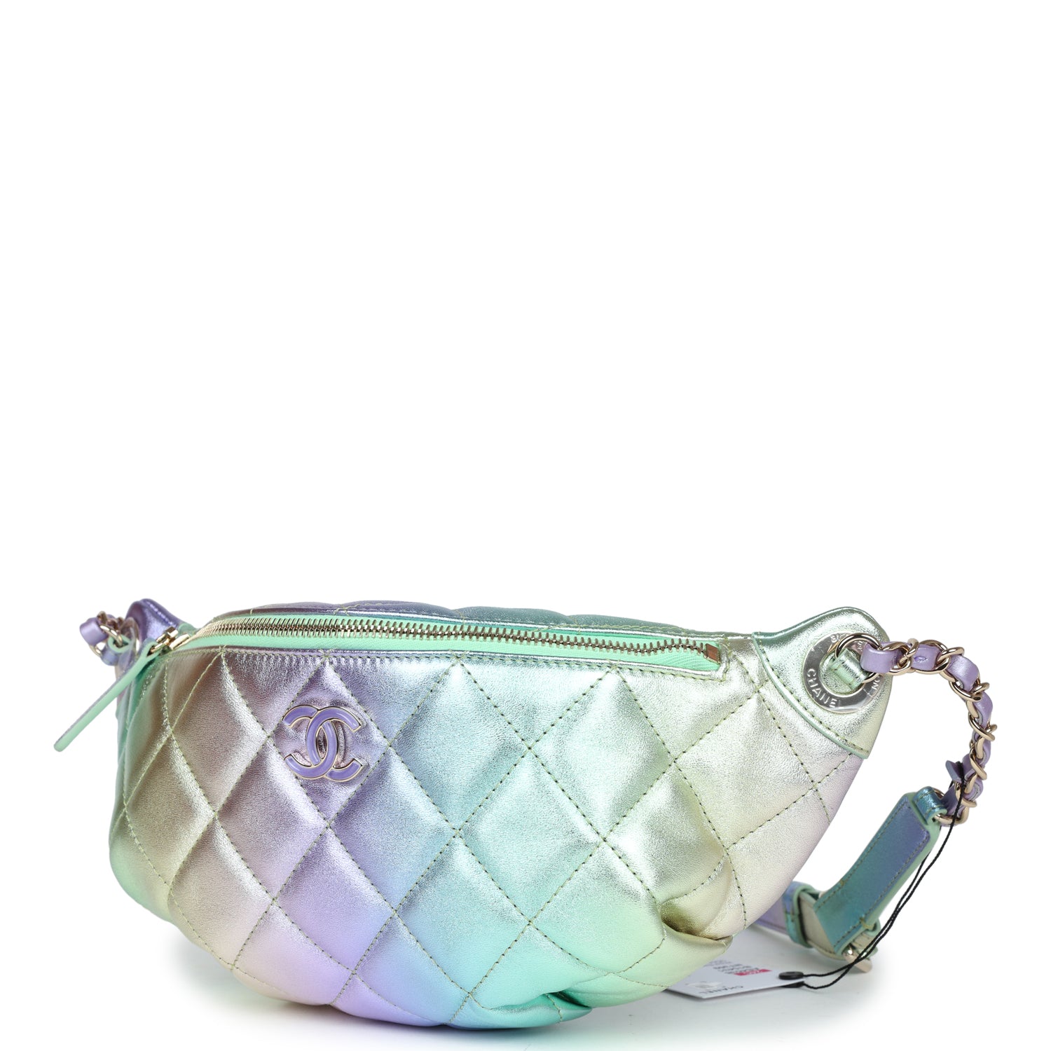 Chanel Waist Bag Rainbow Metallic Lambskin Light Gold Hardware ...