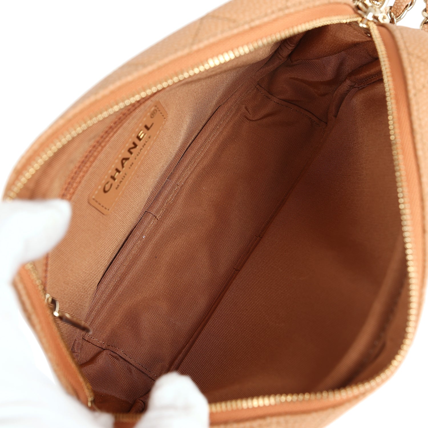 Chanel Small Coco Camera Case Dark Beige Matte Caviar Gold Hardware