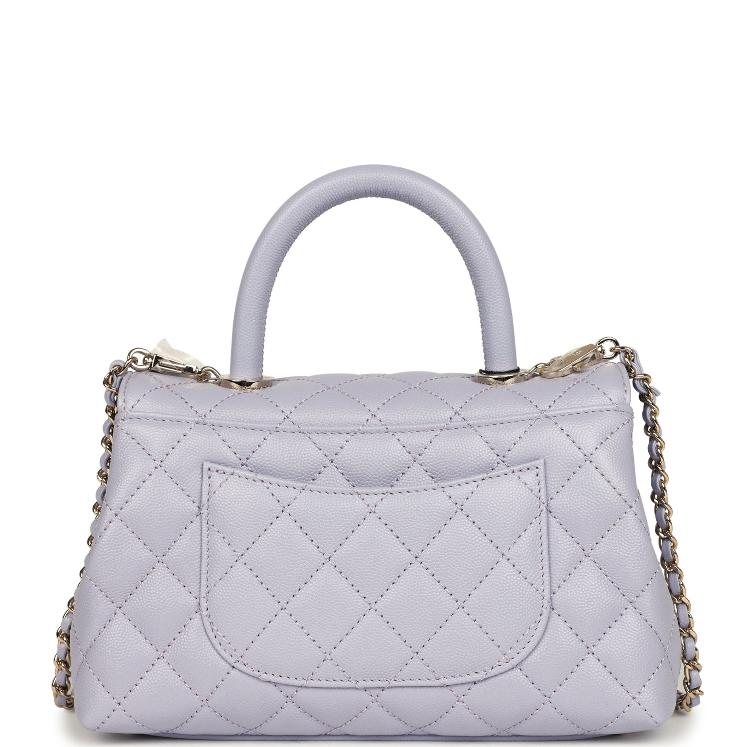 Chanel Small Coco Handle Flap Bag Light Purple Caviar Light Gold Hardw