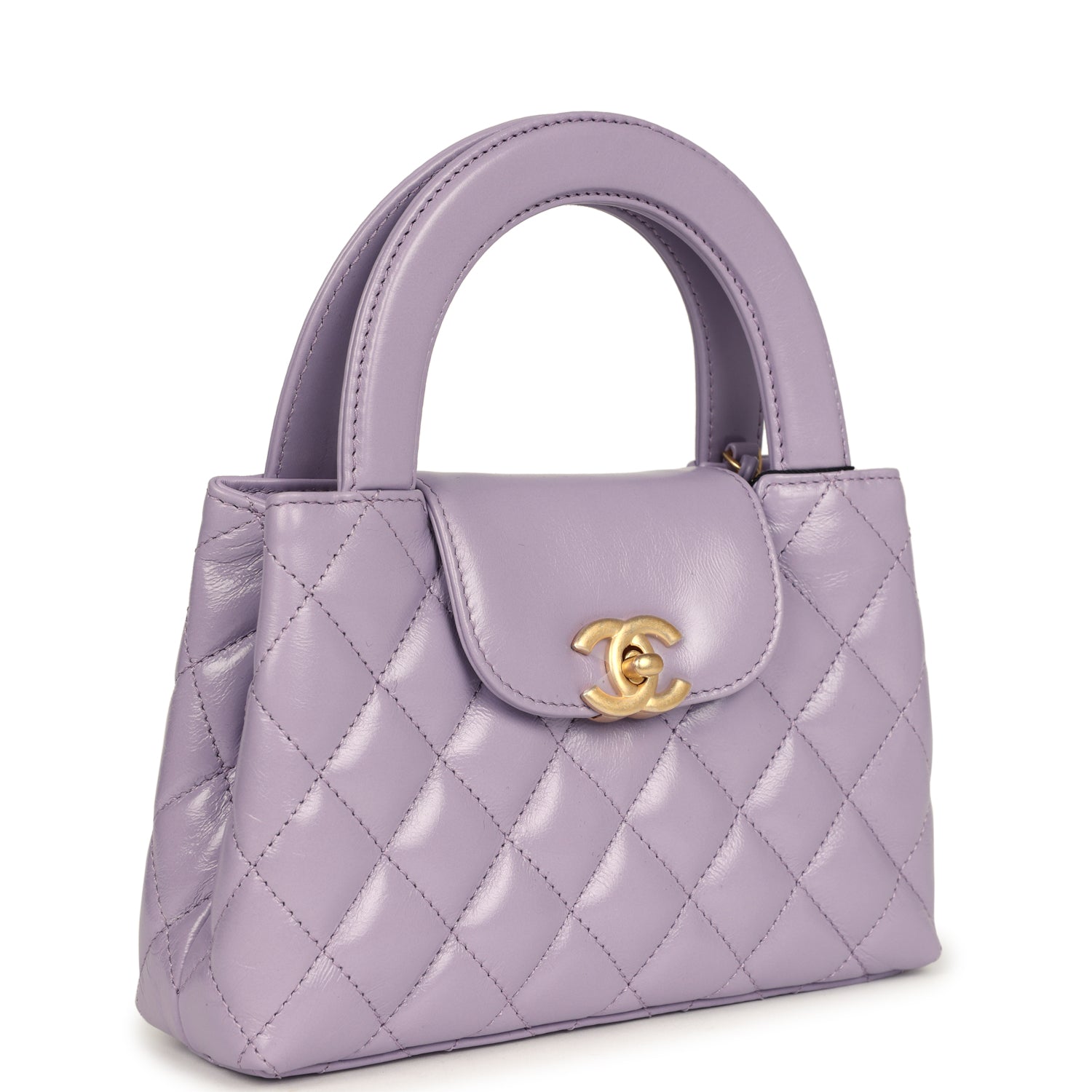 Chanel Small Kelly Shopper Light Purple Shiny Aged Calfskin Brushed Go