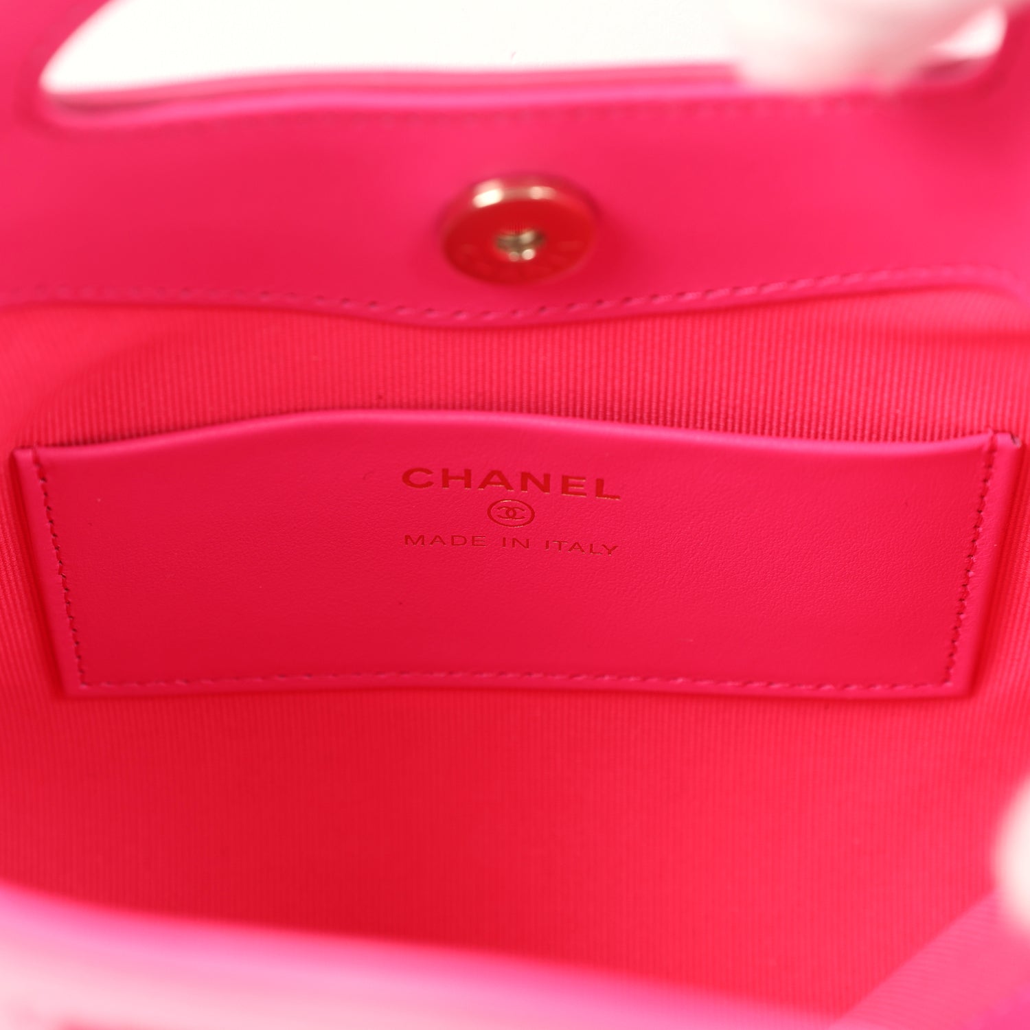 Pre-owned Chanel Nano 31 Shopper Hot Pink Shiny Aged Calfskin Gold Har