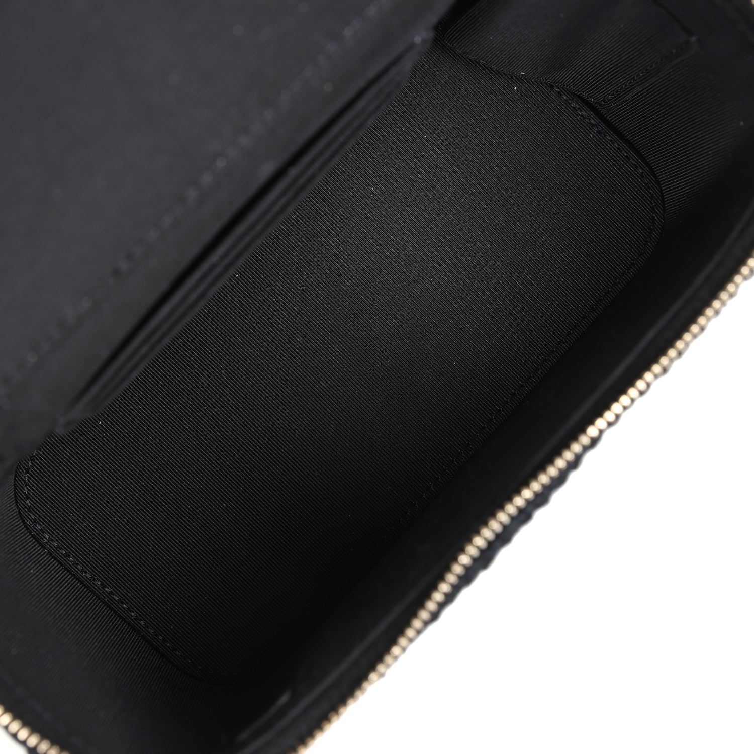 Chanel Small Vanity Case Black Crochet and Lambskin Light Gold Hardwar