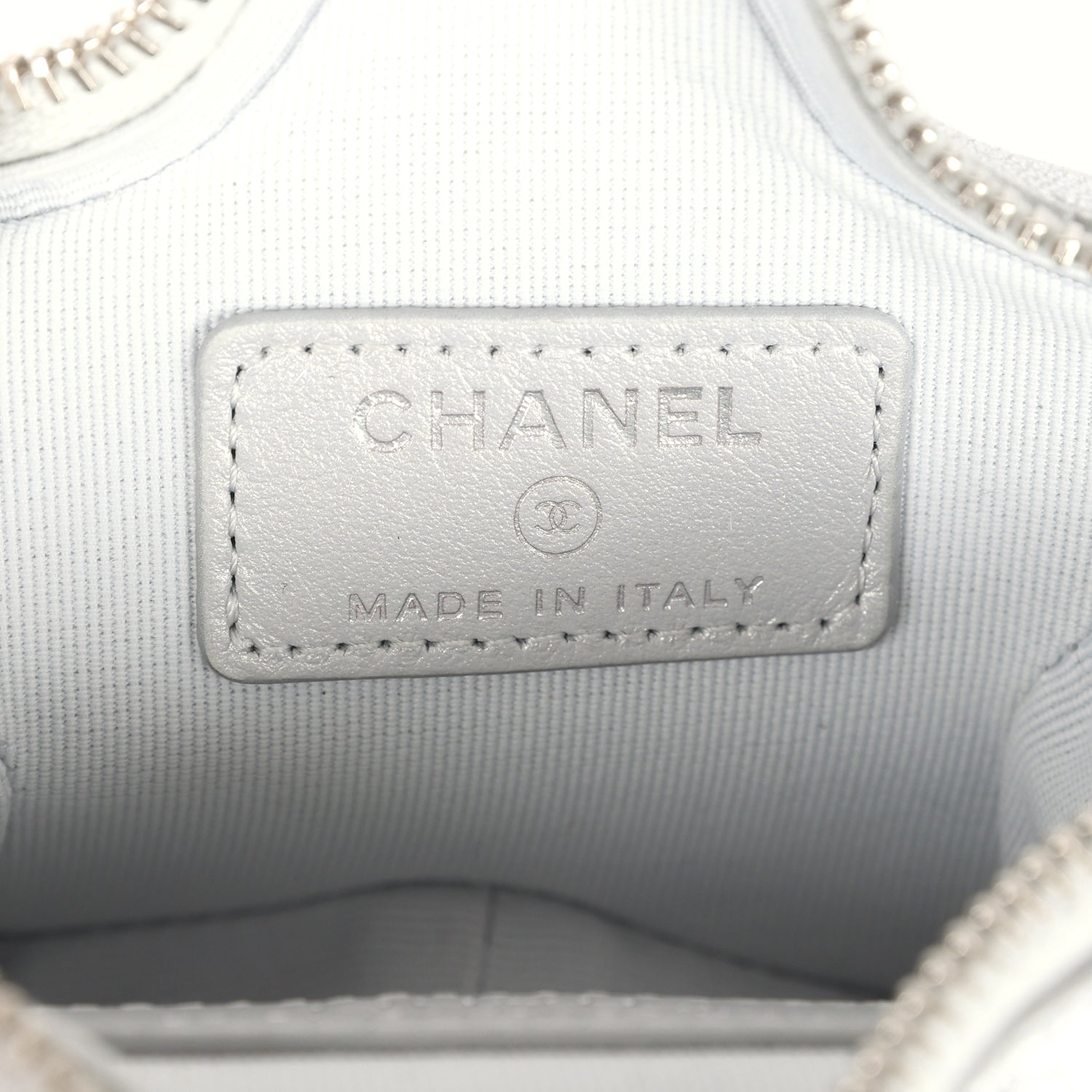 Chanel Walk Of Fame Star Clip-On Coin Purse Metallic Silver Goatskin S