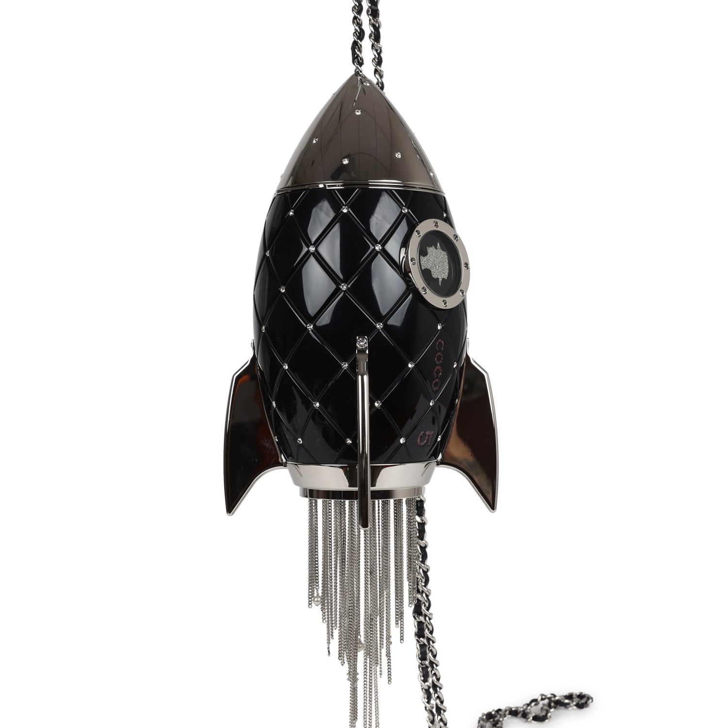 Pre-owned Chanel Limited Edition Rocket Ship Minaudière Bag Black Luci