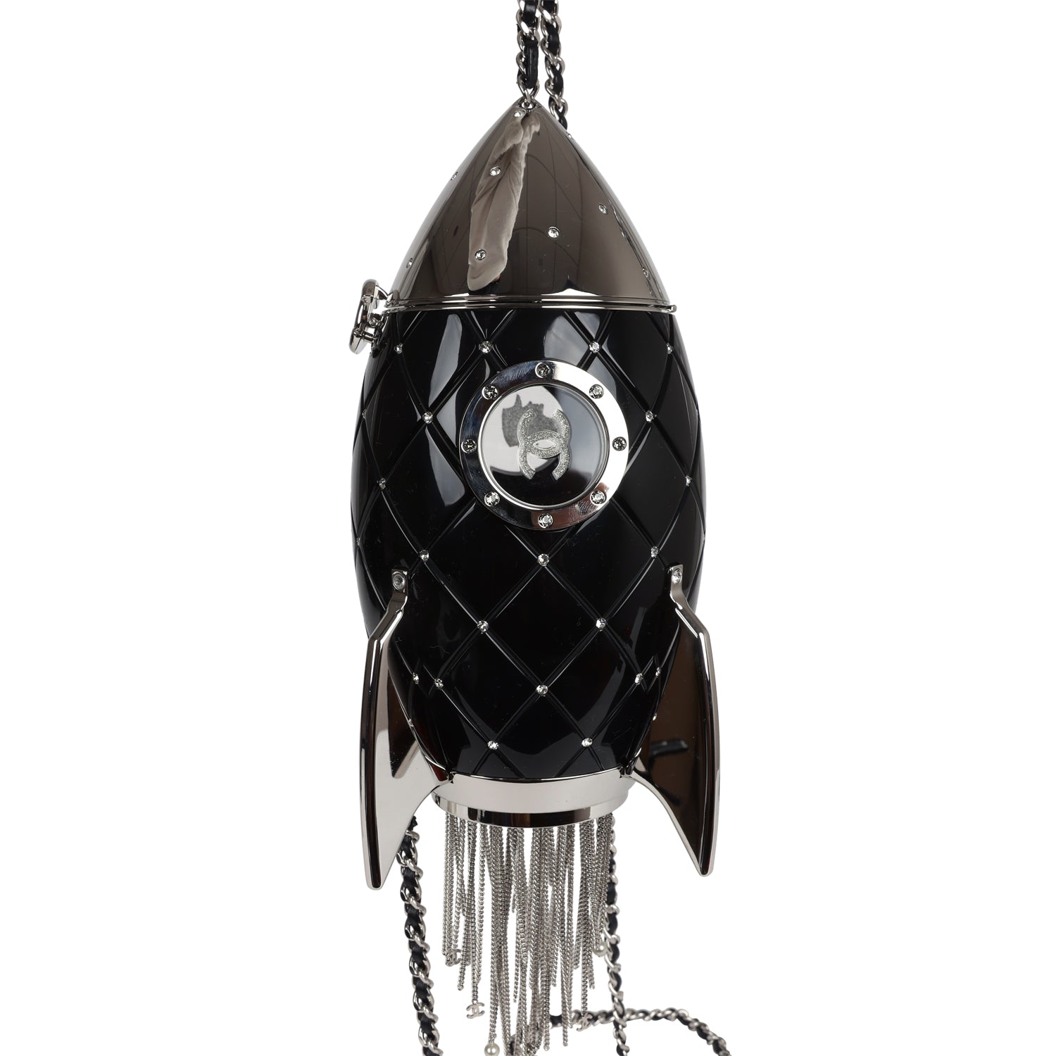 Pre-owned Chanel Limited Edition Rocket Ship Minaudière Bag Black Luci