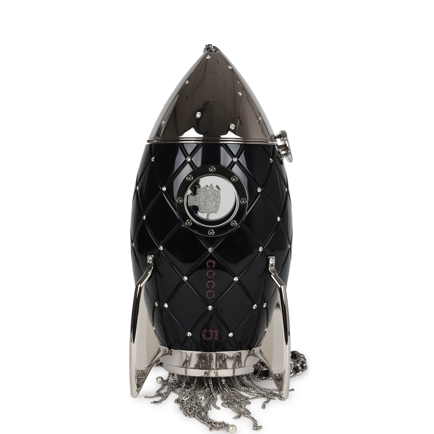 Pre-owned Chanel Limited Edition Rocket Ship Minaudière Bag Black Luci