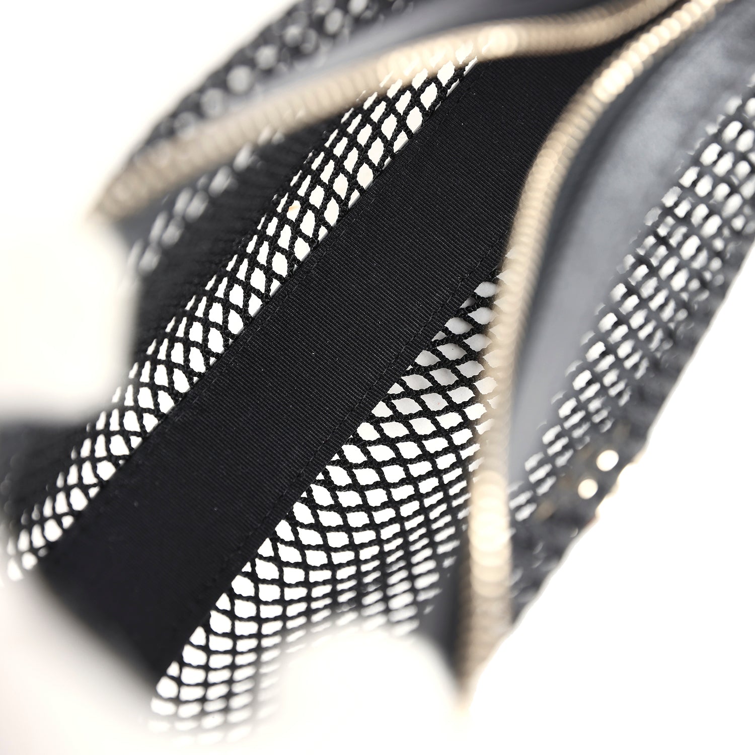 Chanel Mini Round Hobo Pouch Bag Black Mesh Light Gold Hardware