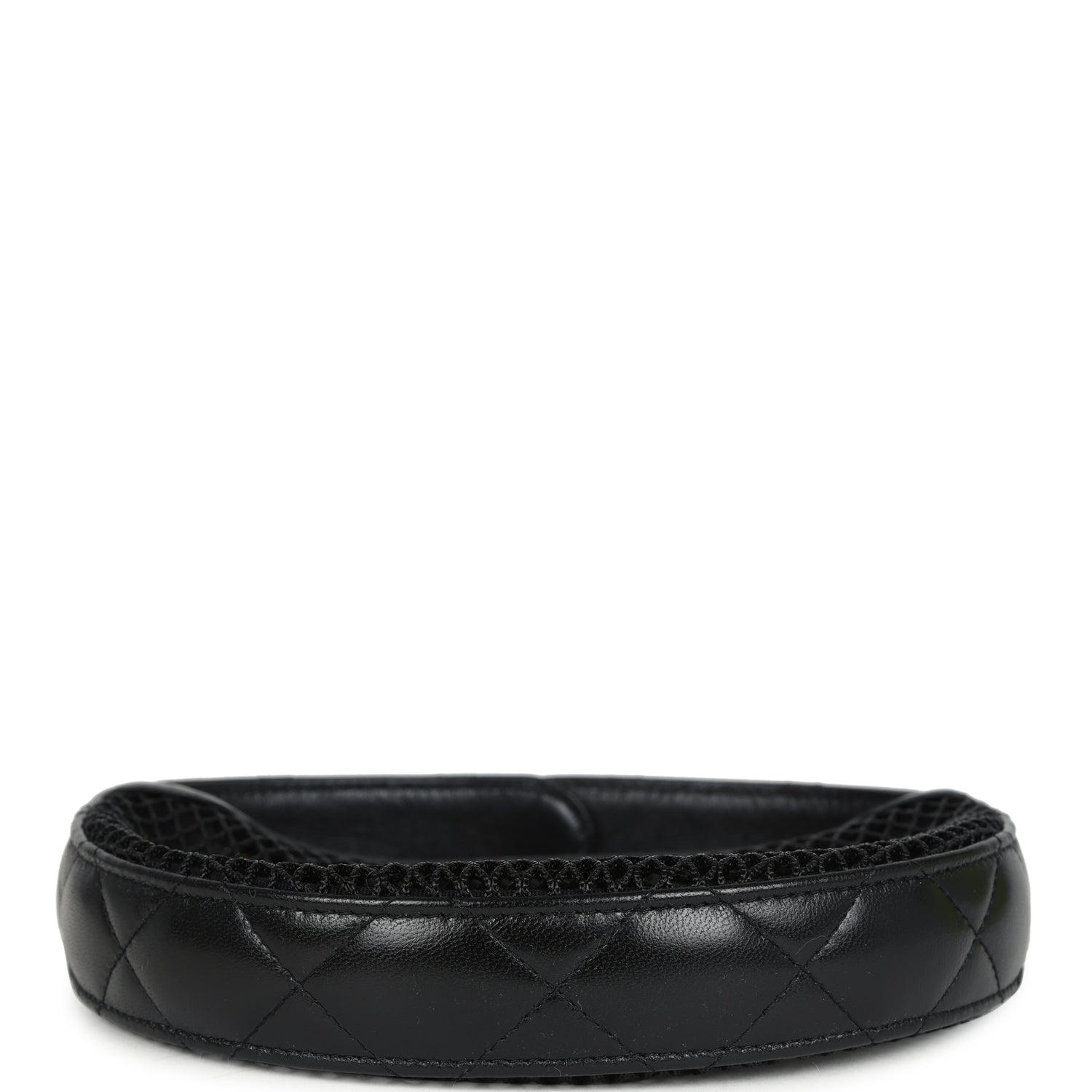 Chanel Mini Round Hobo Pouch Bag Black Mesh Light Gold Hardware