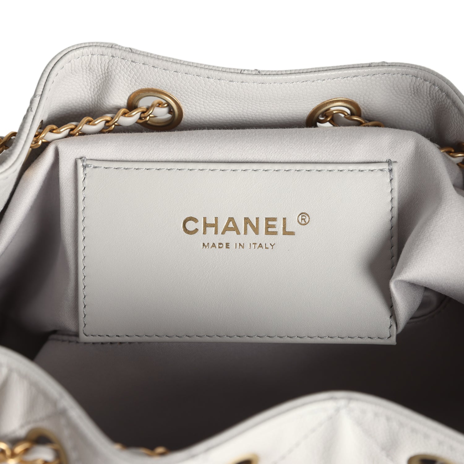 Chanel Small 25 Hobo Bag Light Grey Caviar Antique Gold Hardware