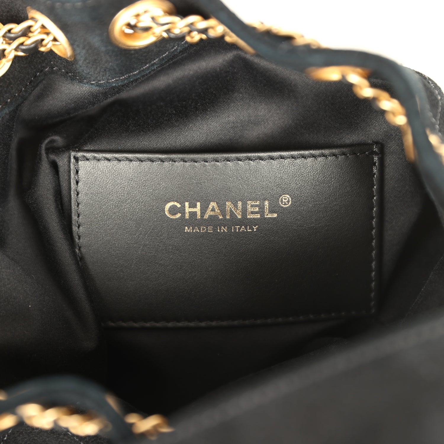 Chanel Large Drawstring Bucket Bag Black Suede Gold Hardware – New ...