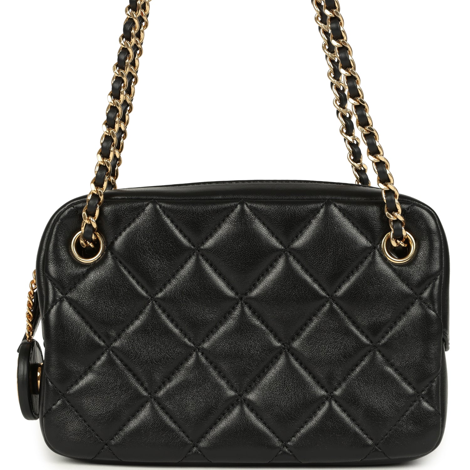 Chanel Mini Camera Case Bag Black Shiny Lambskin Gold Hardware – New ...