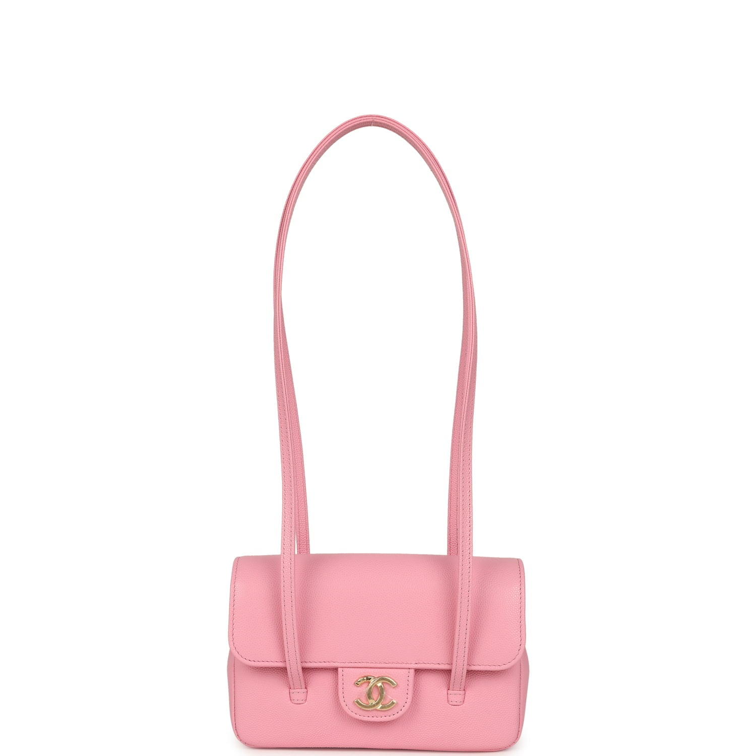 Chanel Mini Preppy Coco Clutch with Straps Pink Shiny Caviar Brushed G