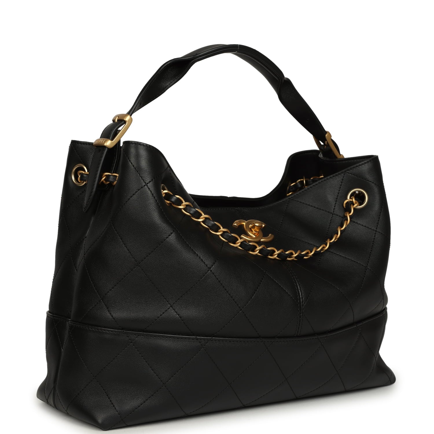 Chanel Small Coco Hobo Bag Black Calfskin Antique Gold Hardware – New ...