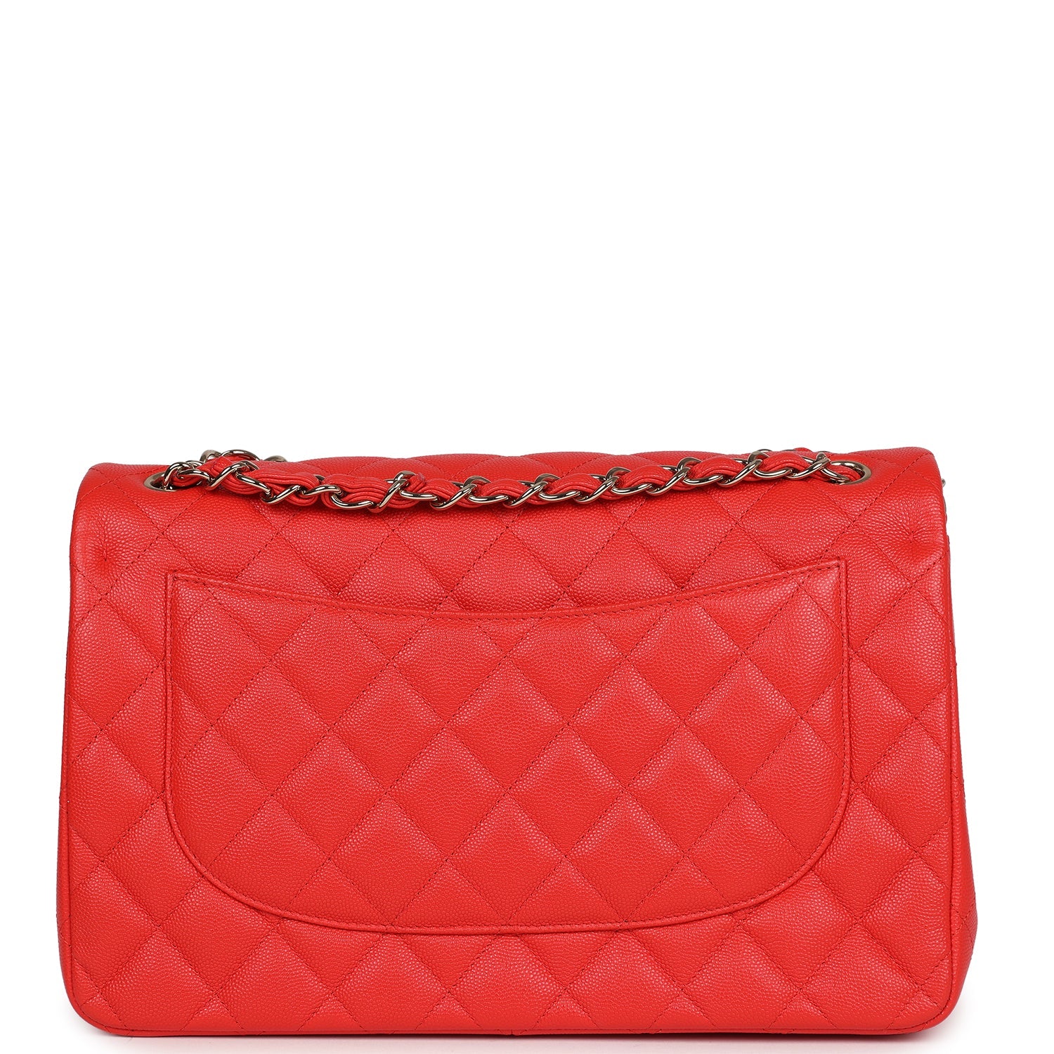 Pre-owned Chanel Jumbo Classic Double Flap Red Caviar Light Gold Hardw