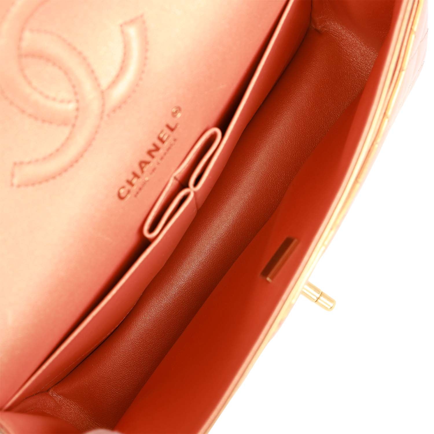 Chanel Medium Classic Double Flap Bag Metallic Iridescent Gold Calfski