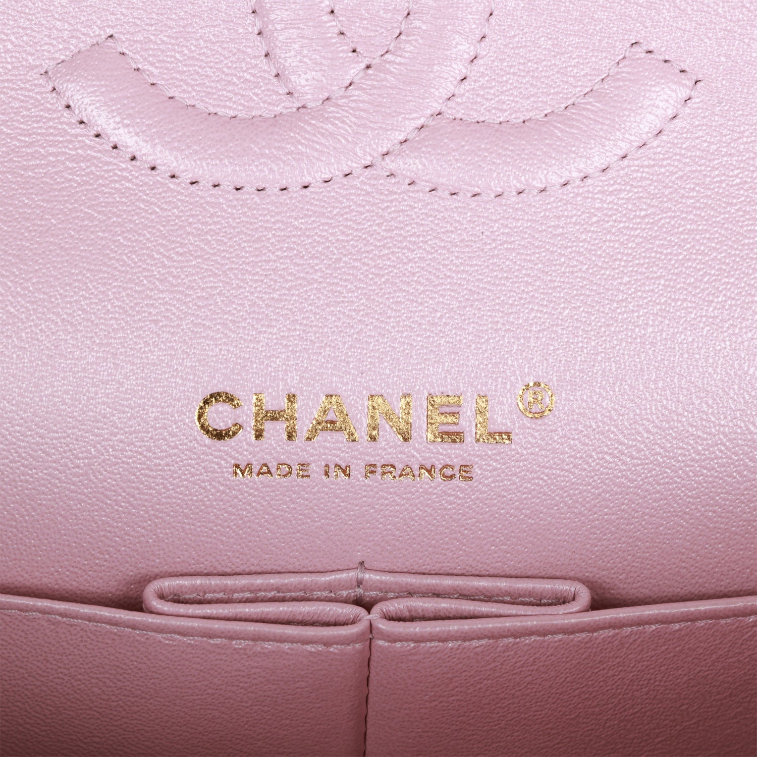 Chanel Pink Iridescent Quilted Lambskin Medium Classic Double Flap Bag ...