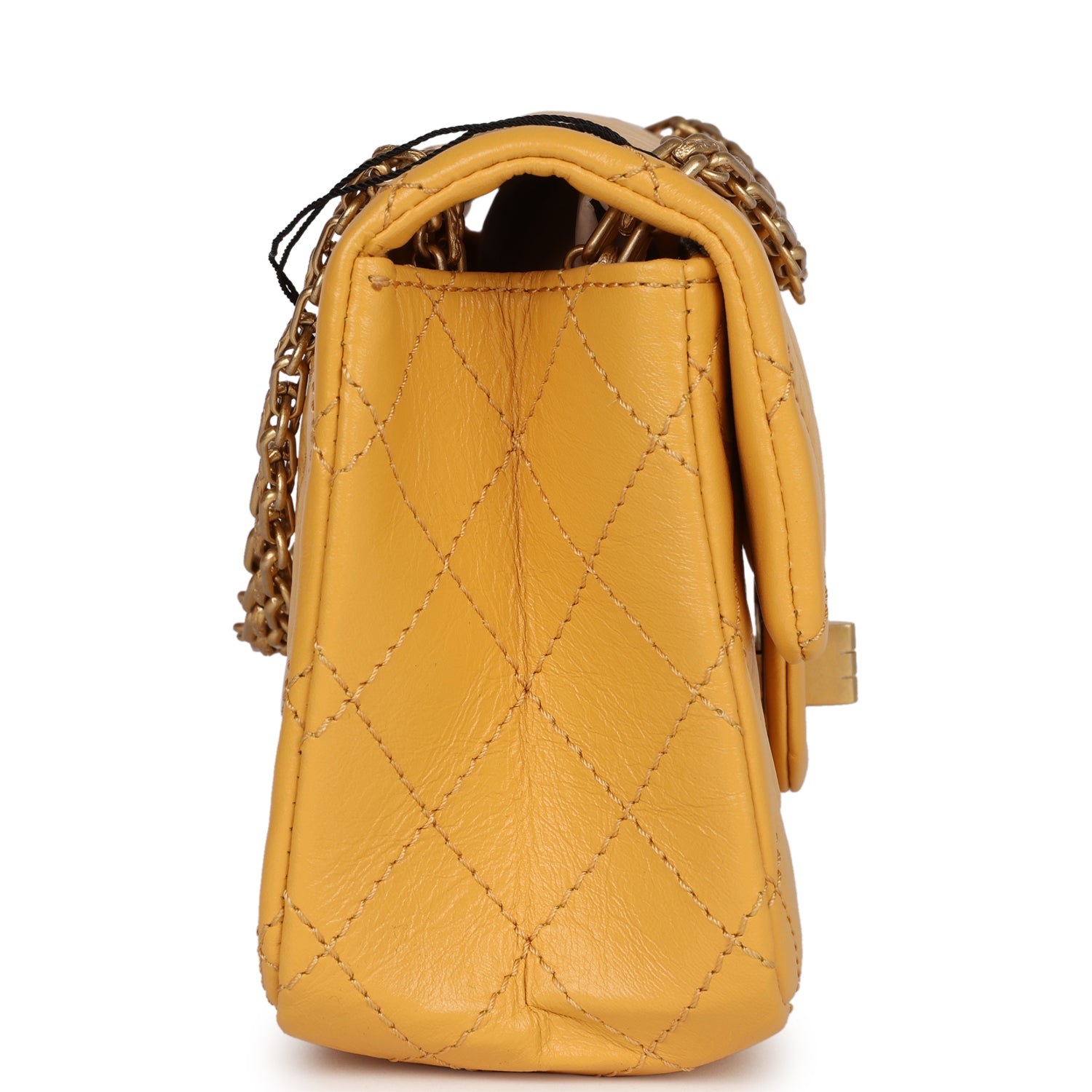 Chanel Mini Reissue 224 2.55 Flap Yellow Aged Calfskin Antique Gold Ha
