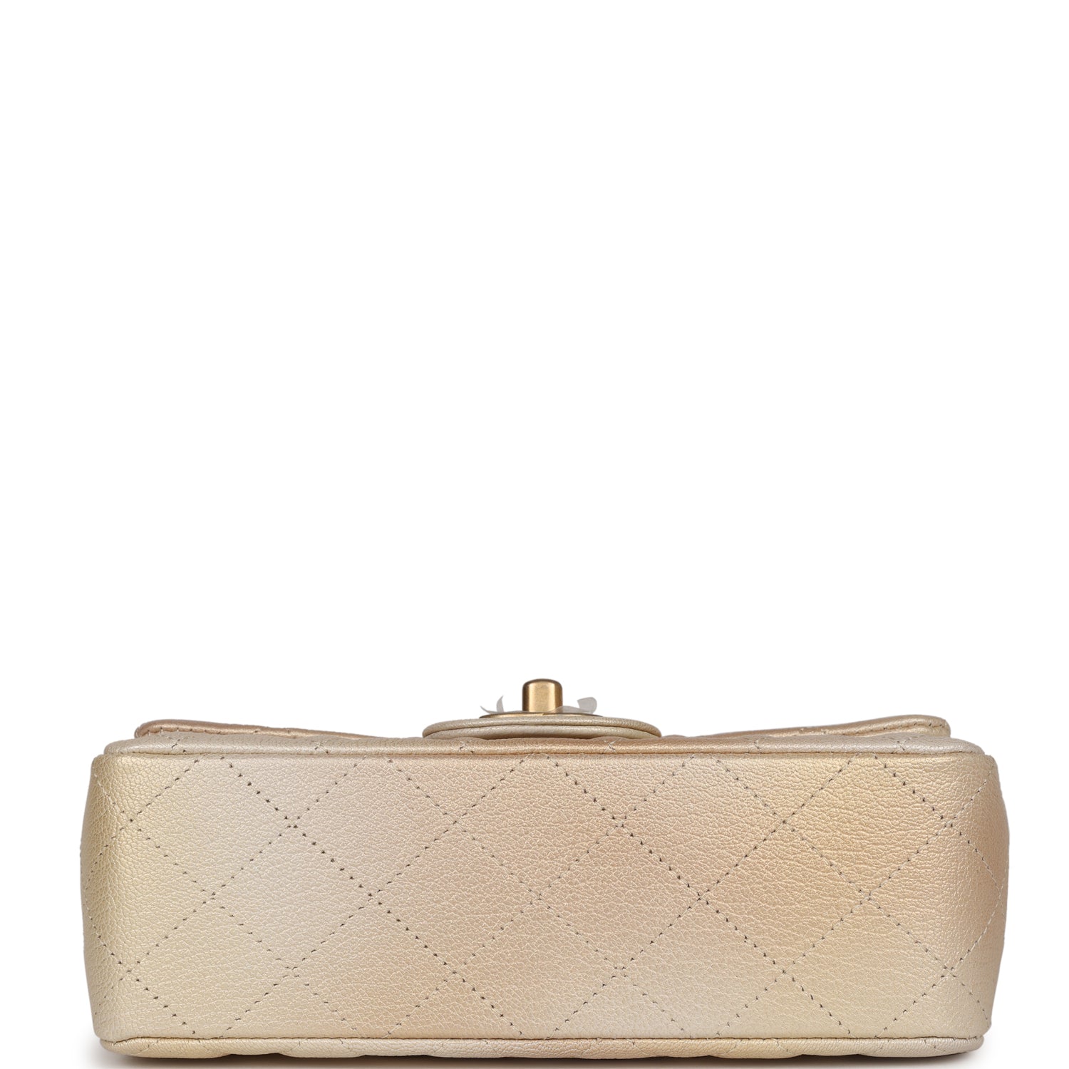 Chanel Mini Classic Rectangular Flap Iridescent Gold and Beige Ombre C