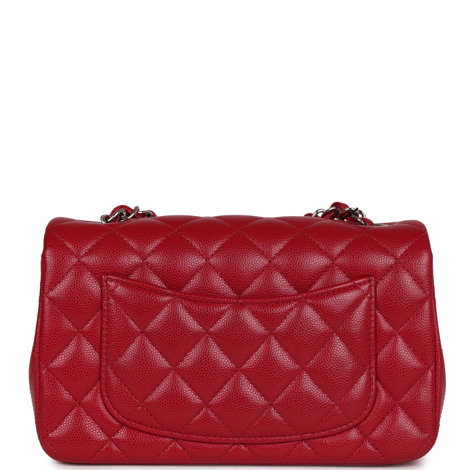Chanel Red Quilted Caviar Rectangular Mini Classic Flap Bag