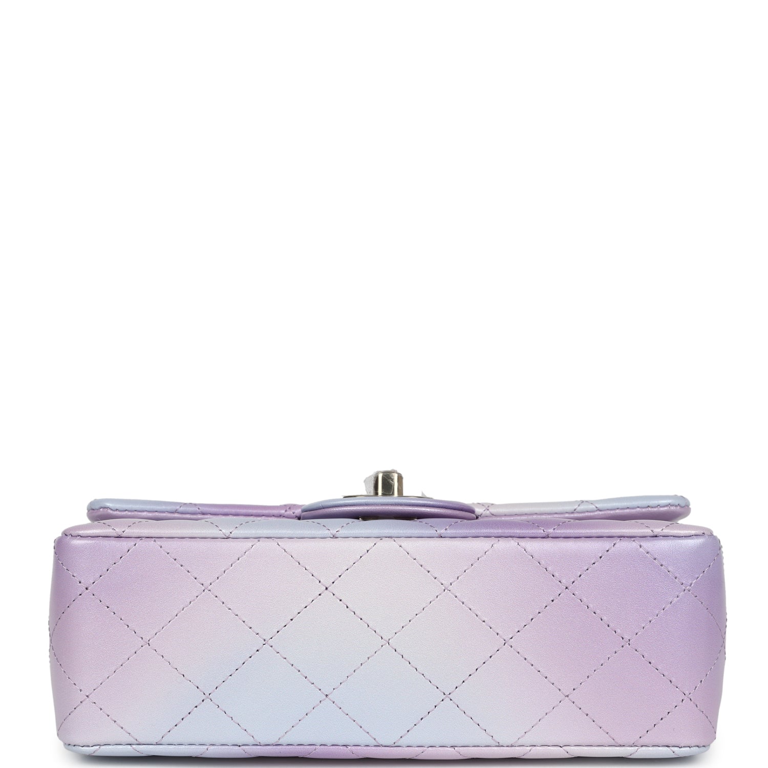 Chanel Mini Rectangular Flap Bag Purple Ombre Lambskin Light Gold Hard