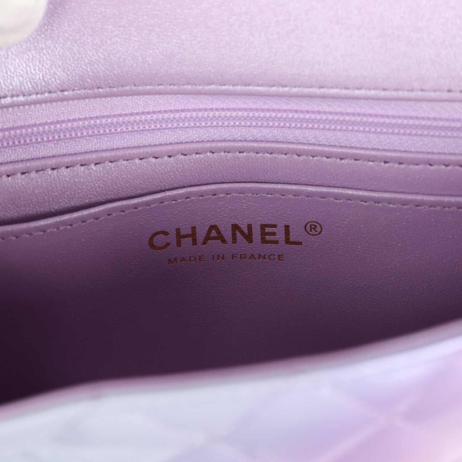 Chanel Mini Rectangular Flap Bag Purple Ombre Lambskin Light Gold Hard