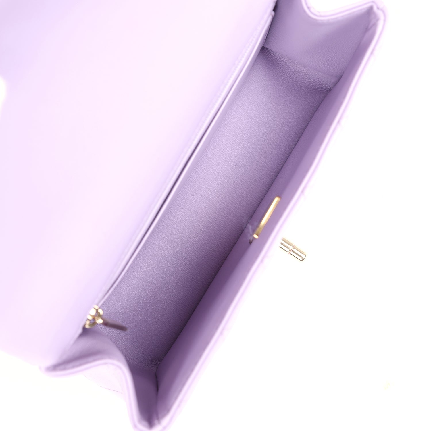 Chanel Mini Rectangular Flap Bag with Top Handle Lilac Lambskin Light