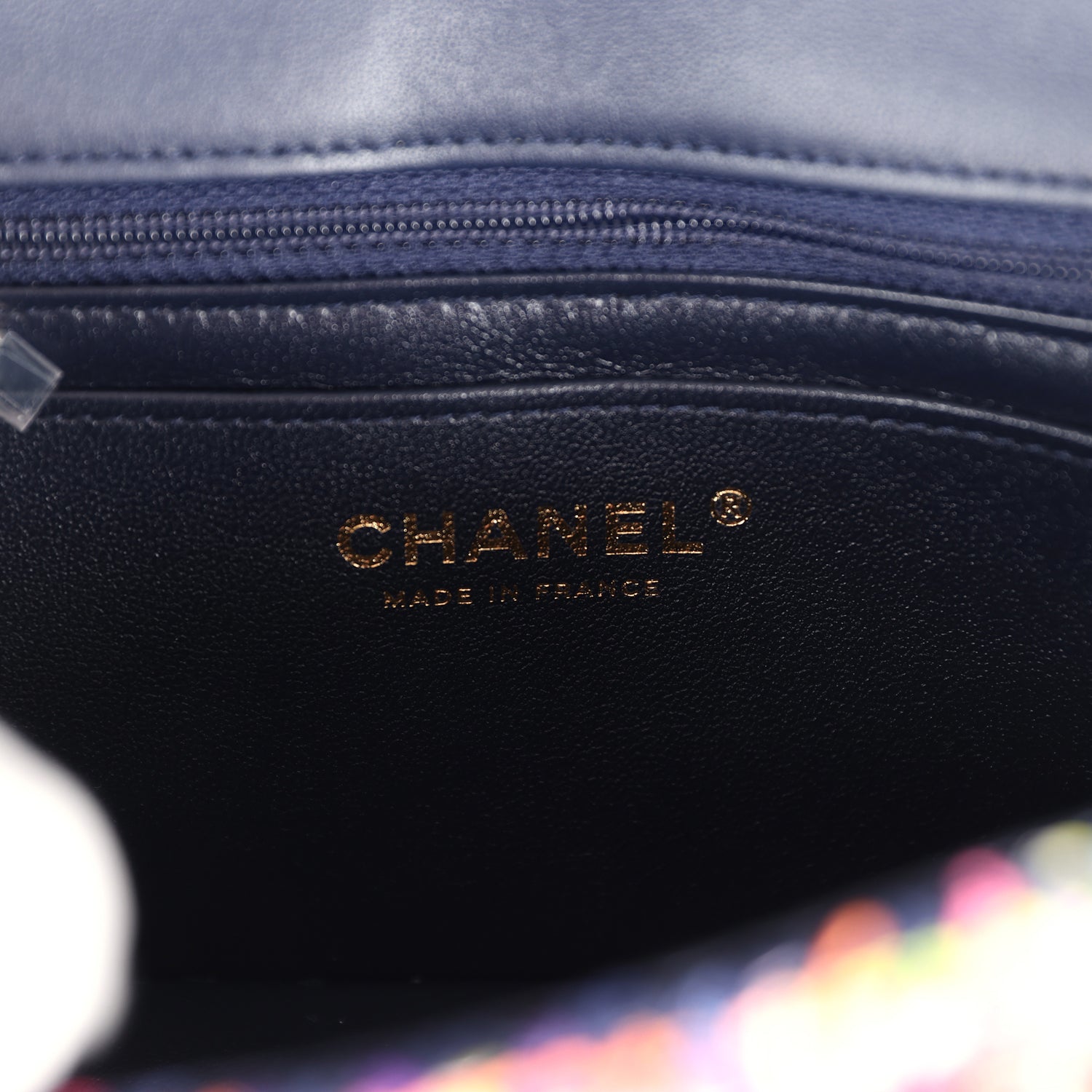 Chanel Mini Rectangular Flap Bag Multicolored Tweed and Sequins Gold H