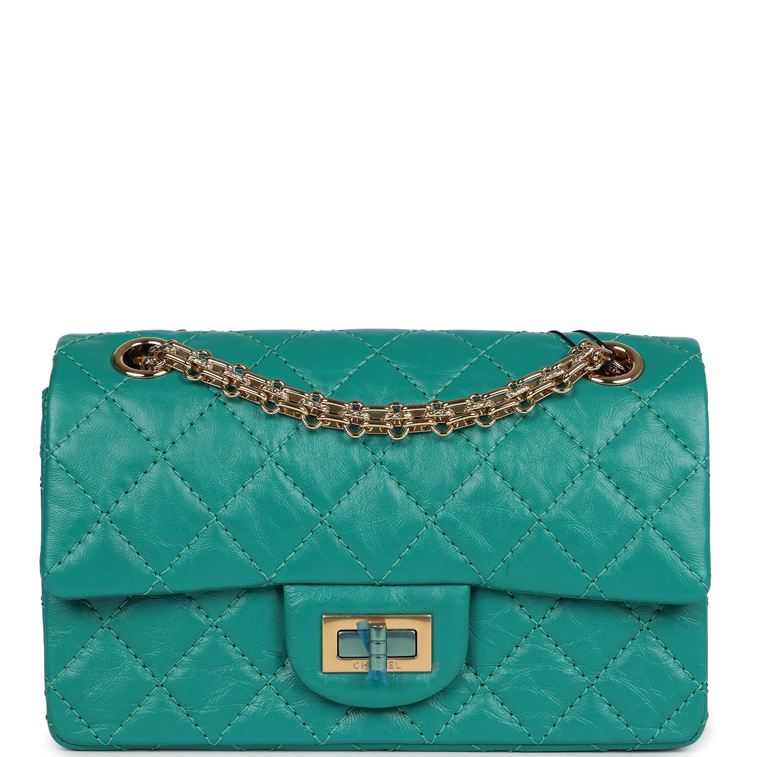 Chanel Mini Reissue 224 2.55 Flap Green Aged Calfskin Antique Gold Har