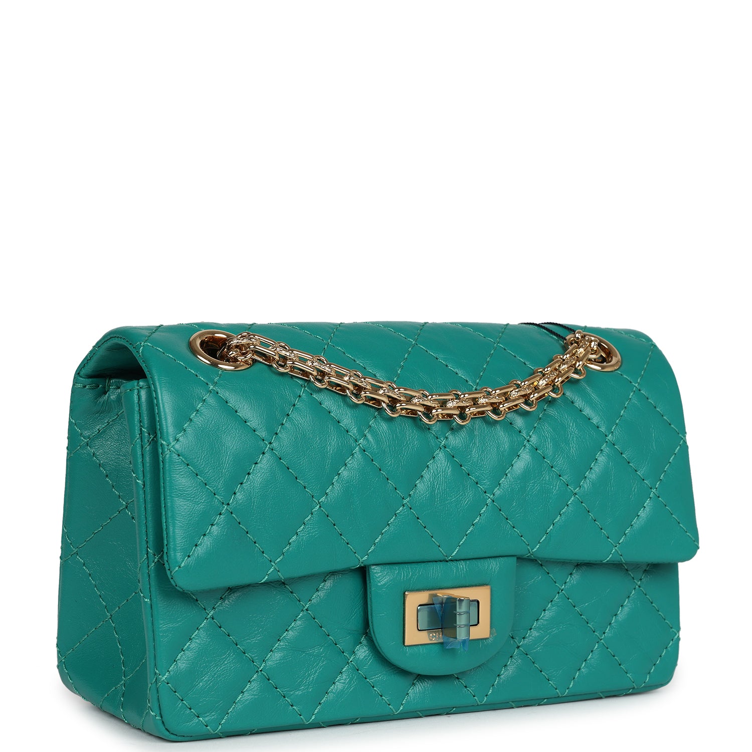 Chanel Mini Reissue 224 2.55 Flap Green Aged Calfskin Antique Gold Har