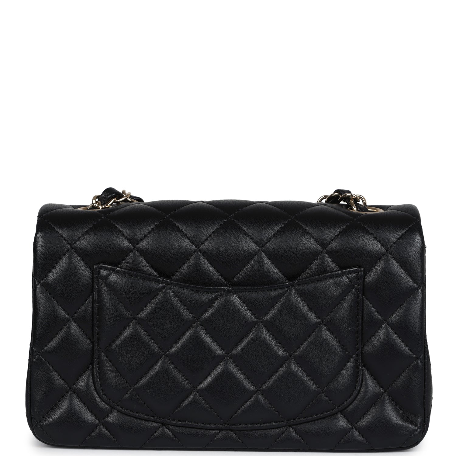 Pre-owned Chanel Mini Classic Rectangular Flap Bag Black Lambskin Ligh