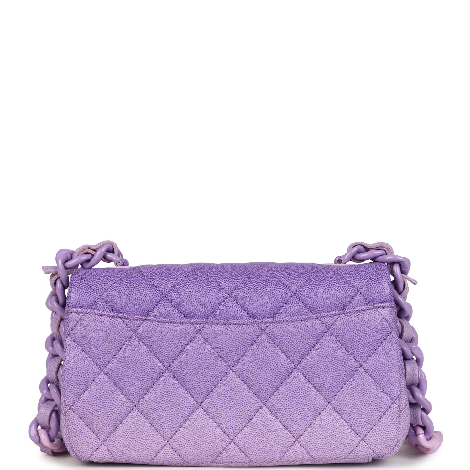 Chanel Mini Rectangular Flap Bag Ombre Purple Caviar Lacquered Metal H