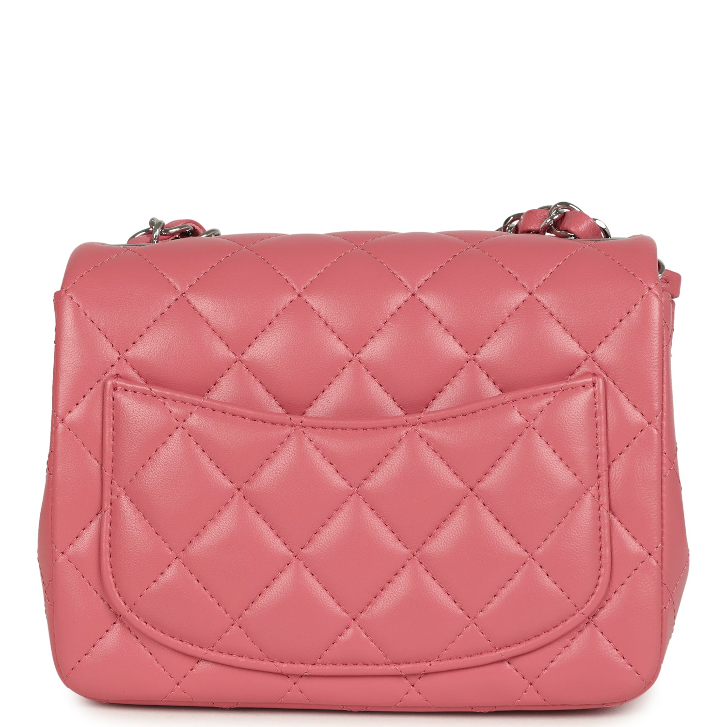 Chanel Mini Classic Square Flap Bag Pink Lambskin Silver Hardware – New ...