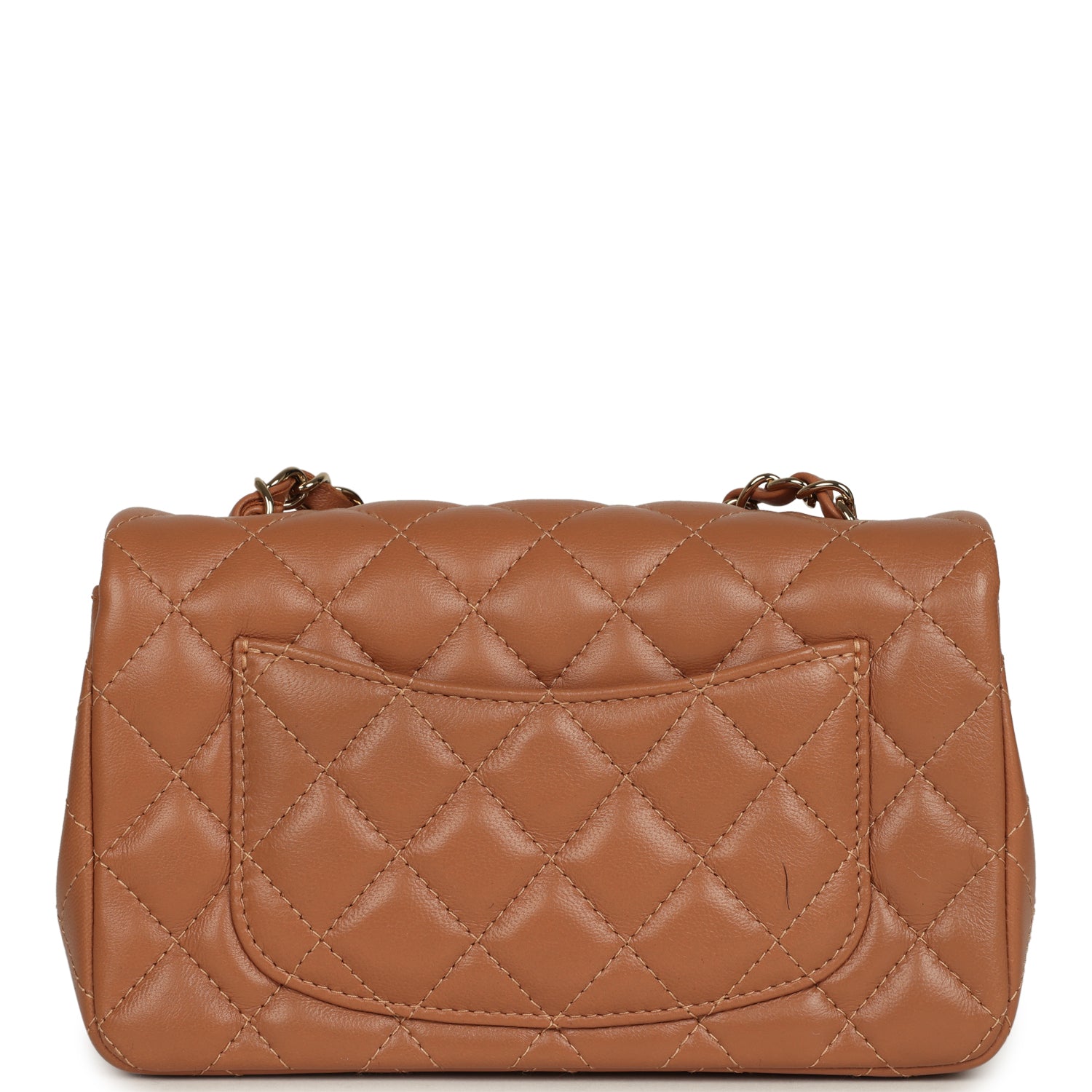 Chanel Mini Rectangular Flap Bag Caramel Lambskin Light Gold Hardware ...