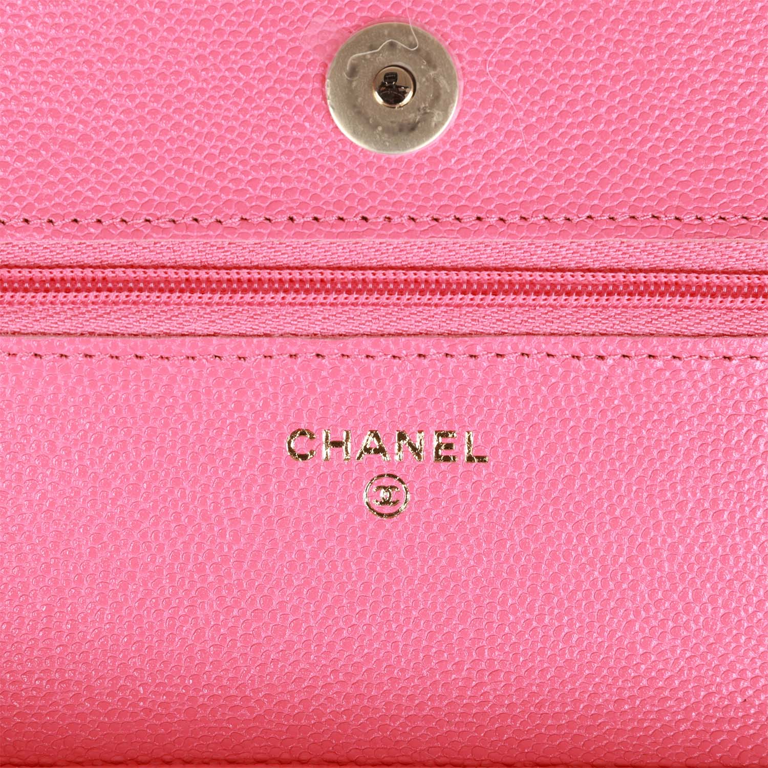 Chanel Wallet on Chain WOC Pink Caviar Light Gold Hardware