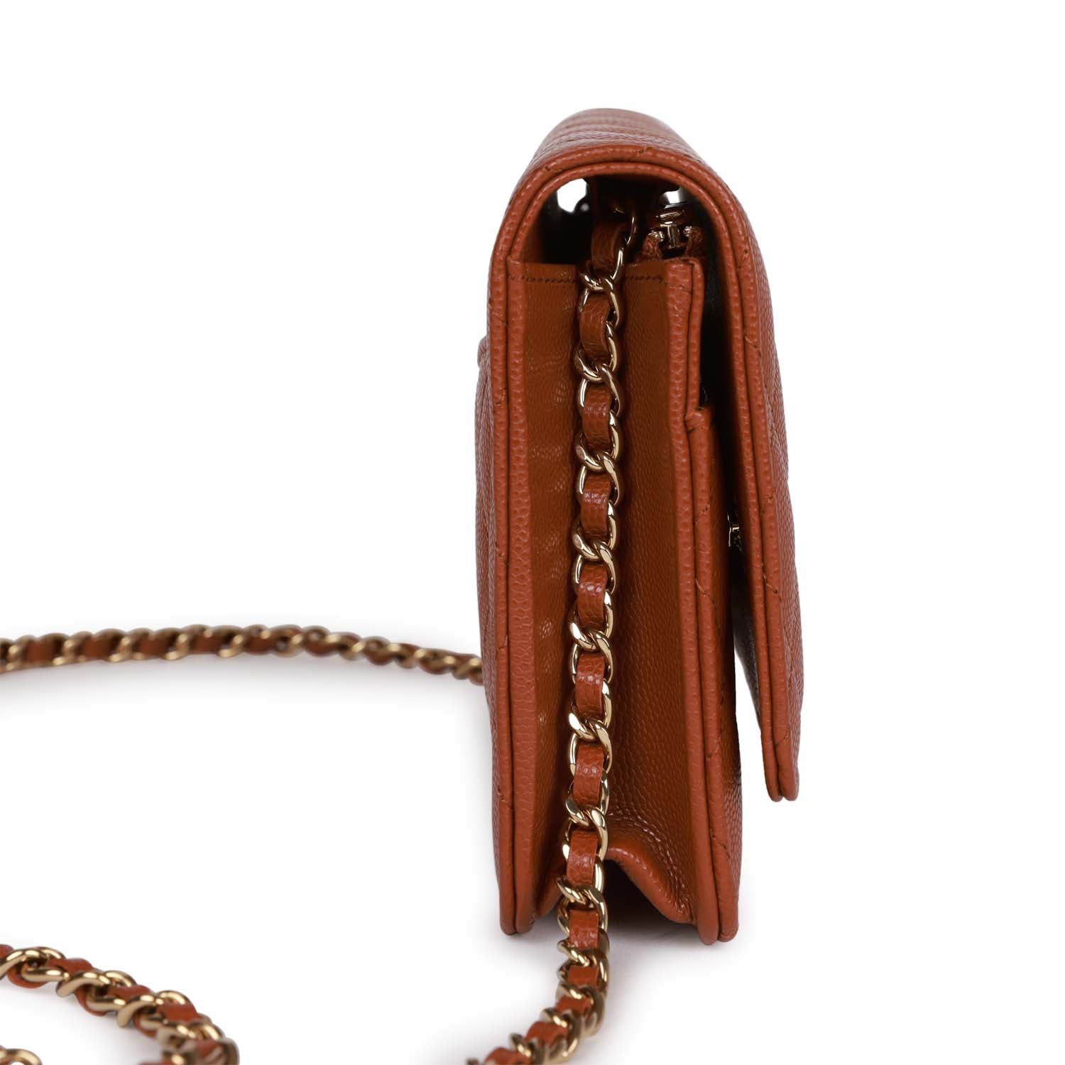 Chanel Wallet on Chain WOC Brown Caviar Gold Hardware