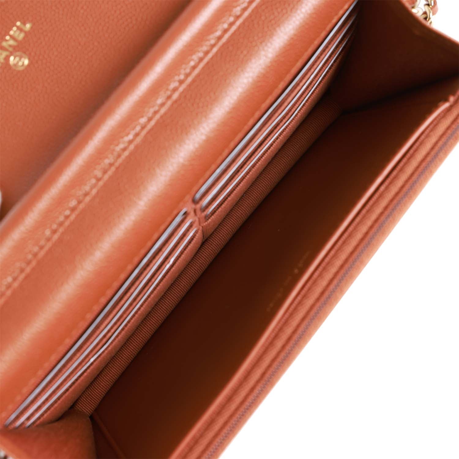 Chanel Wallet on Chain WOC Brown Caviar Gold Hardware