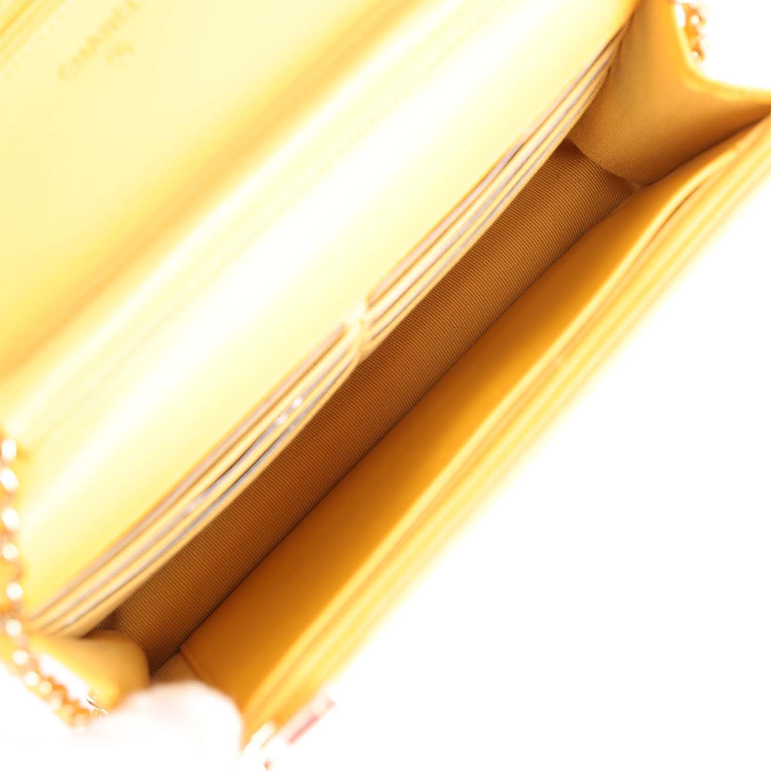 Chanel Wallet On Chain Yellow Caviar Gold Hardware