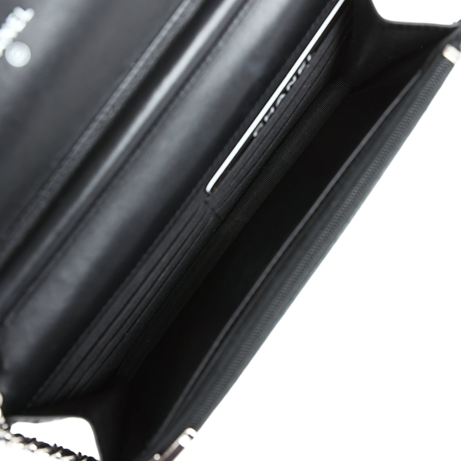 Pre-owned Chanel Classic Wallet On Chain WOC Pink & Black Patent Leath