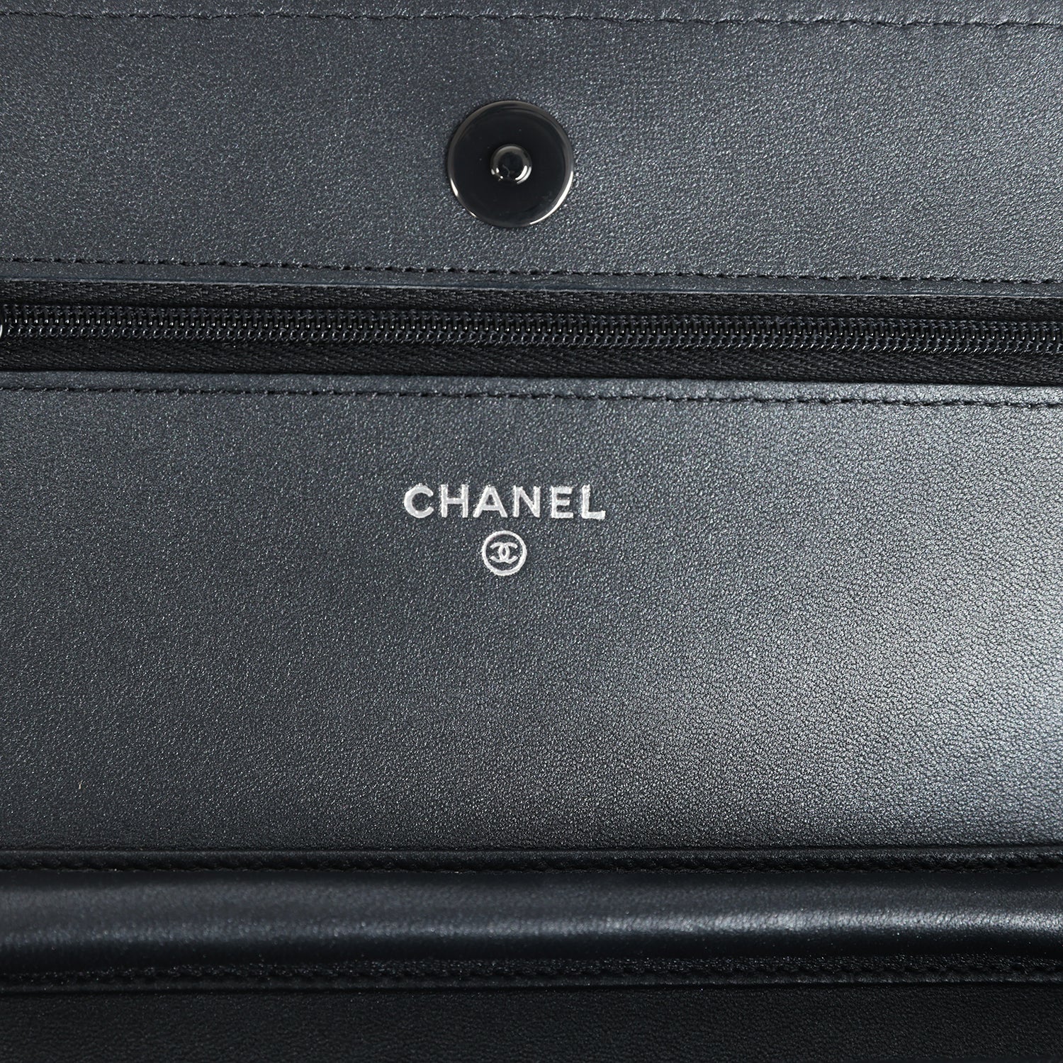 Chanel Classic Wallet On Chain WOC SO Black Iridescent Lambskin Black