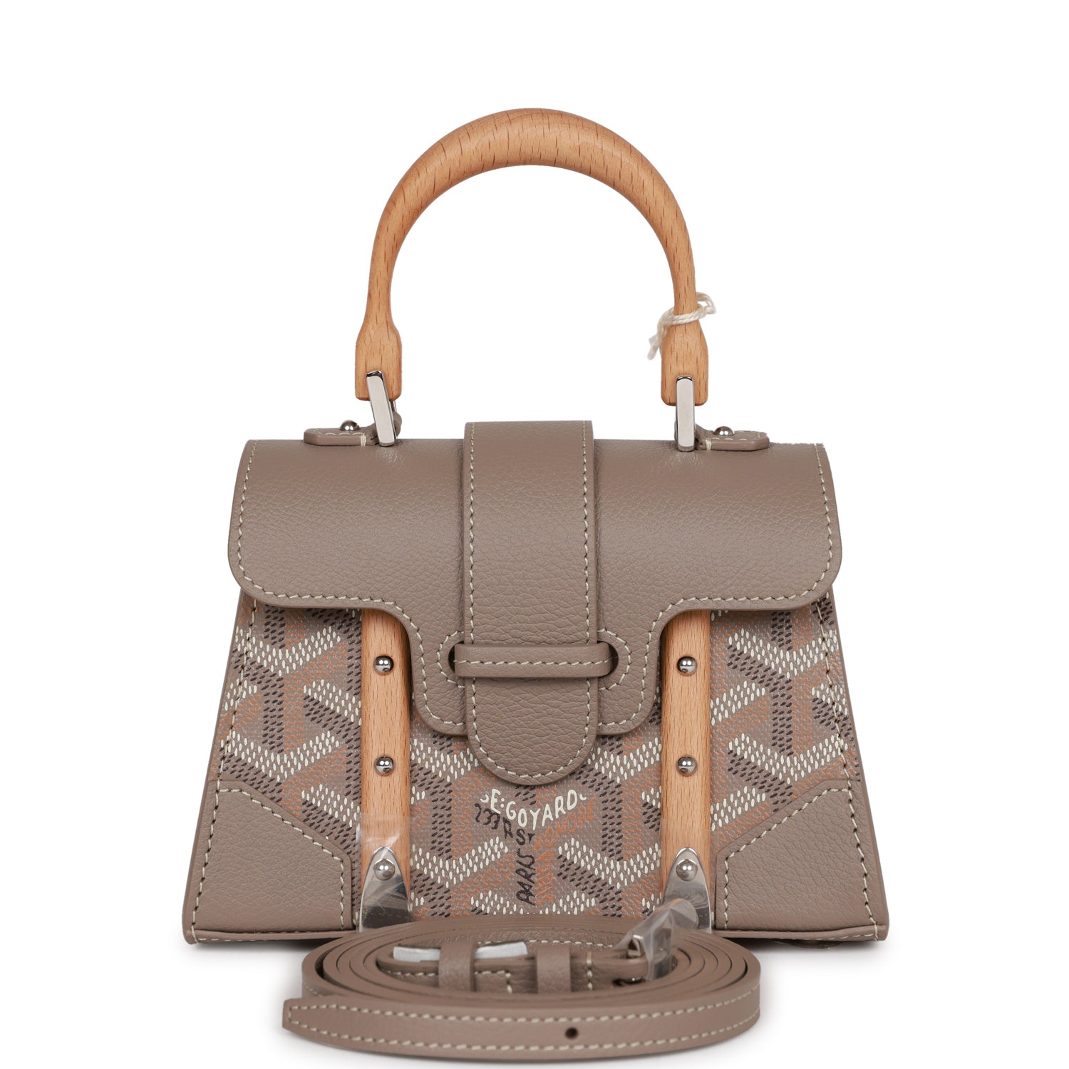 Goyard Saigon Structure Nano Bag Greige Goyardine Palladium Hardware
