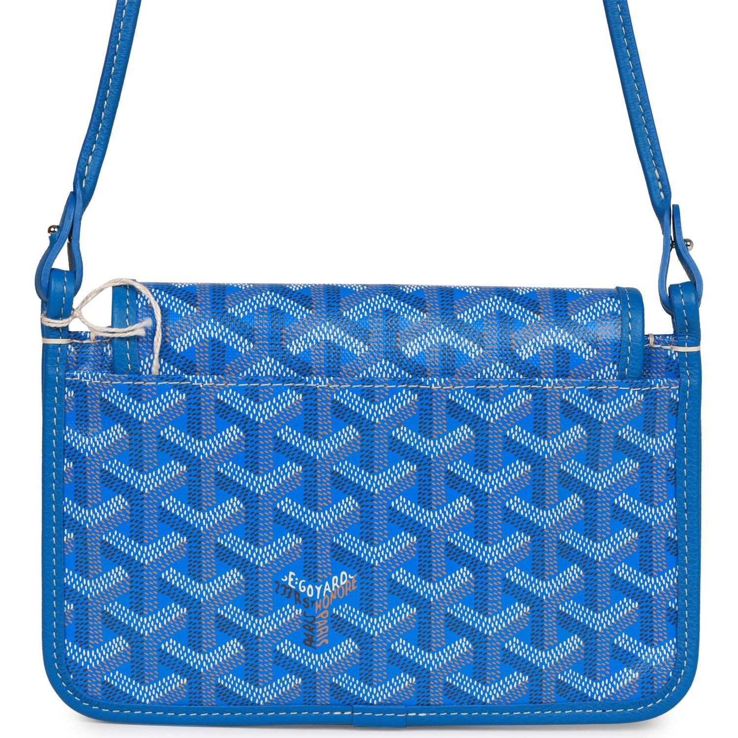 Goyard Plumet Pocket Wallet Sky Blue Goyardine Palladium Hardware