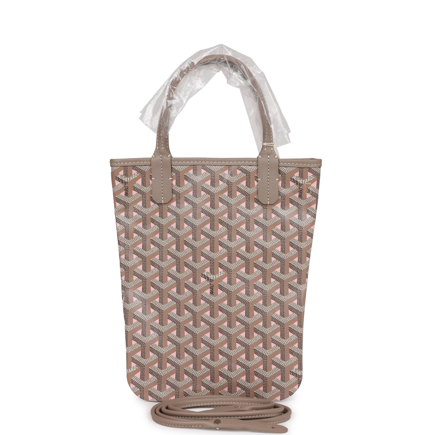 Goyard Goyardine Pink Poitiers Claire-Voie Mini Tote Bag Palladium Har