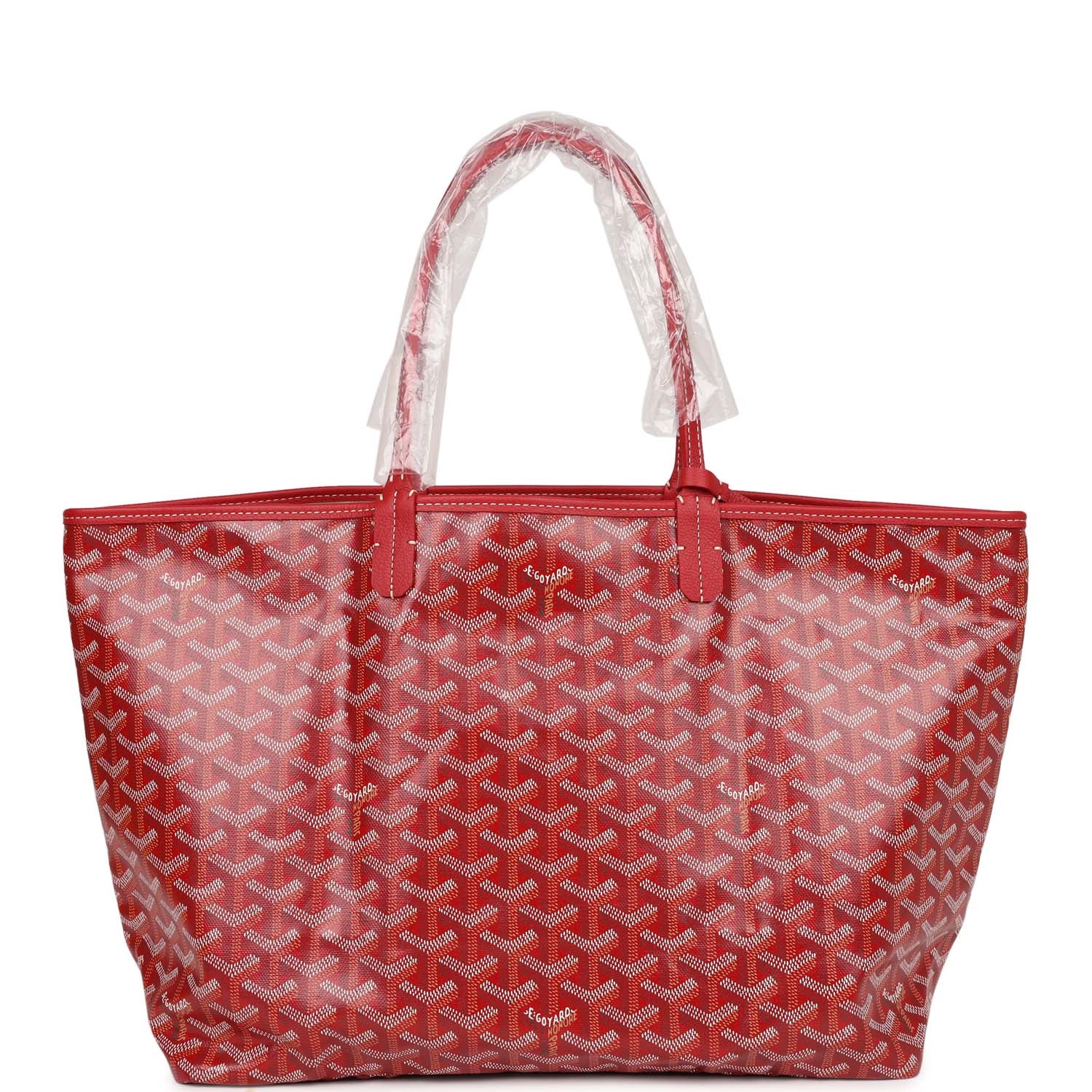 Goyard Goyardine Red St. Louis PM Tote Bag Palladium Hardware